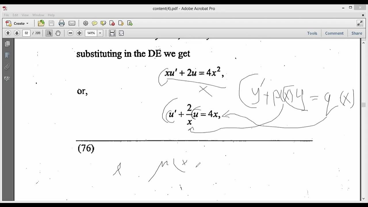 Method of Reduction of order for solving second ordinary differential ...