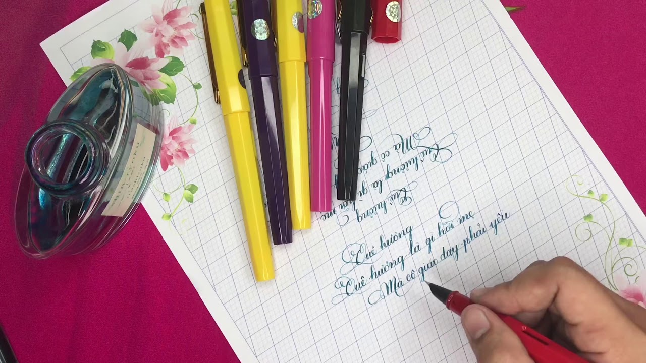 Bút lá tre dành ngòi nhỏ | Luyện chữ đẹp - YouTube