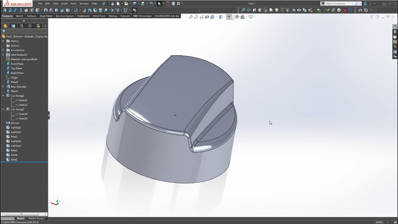Solidworks 2020 Aerosol Cap - YouTube