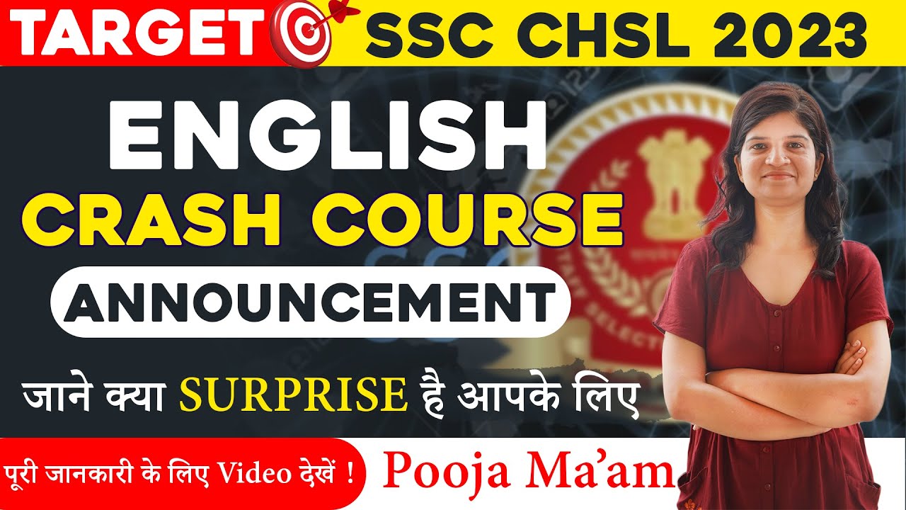 SSC CHSL 2023 English Crash Course Announcement By Pooja Ma'am | SSC ...