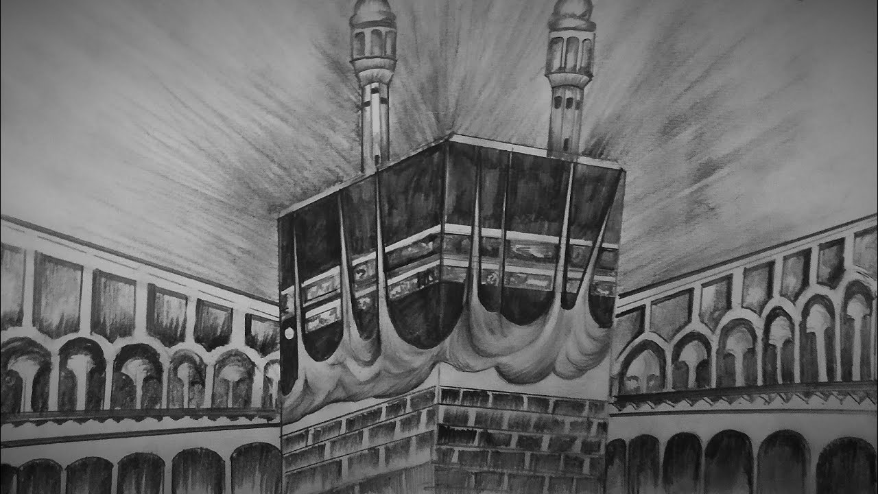 Kaaba pencil drawing - YouTube