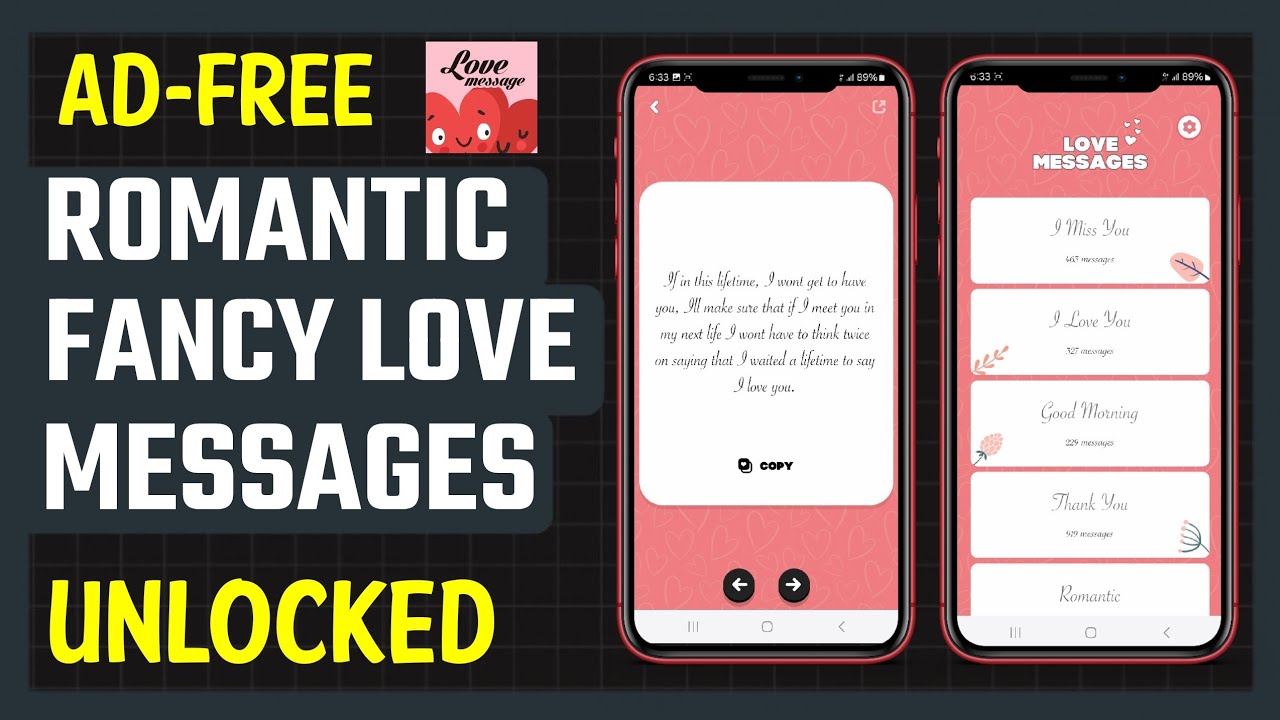 Best Free Romantic Fancy Love Messages App for Android - YouTube