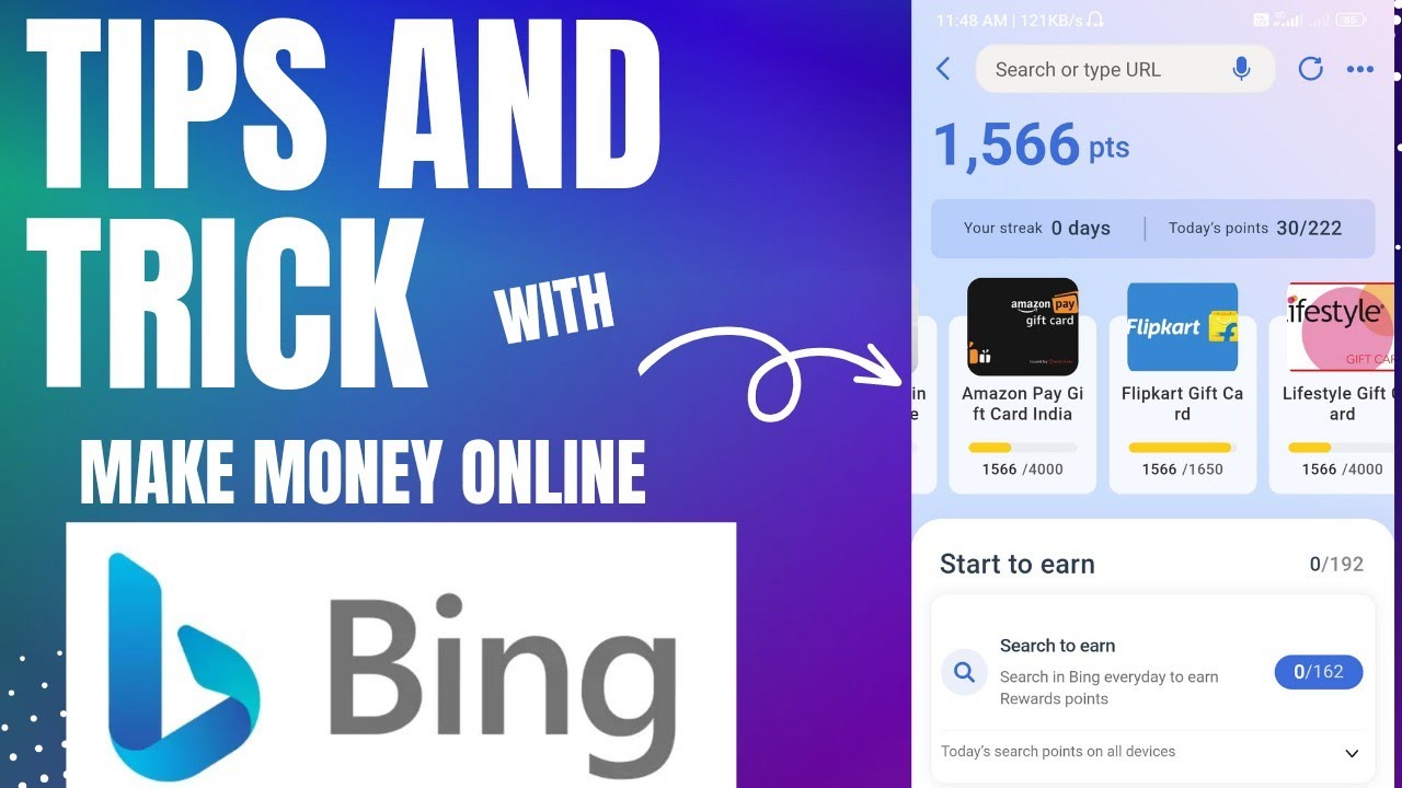 Bing app Rewards point 💰 Rewards point Earn💸 - YouTube