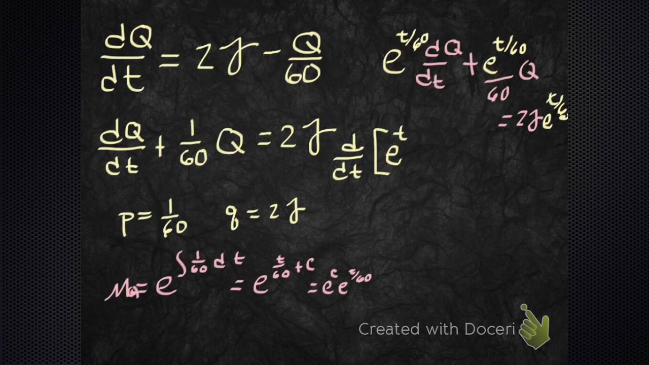 use differential equations to find the amount of salt in a tank - YouTube
