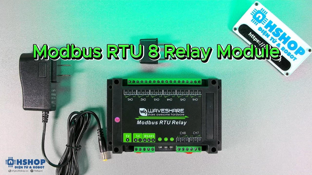 Waveshare Industrial Modbus RTU 8-ch Relay Module - YouTube