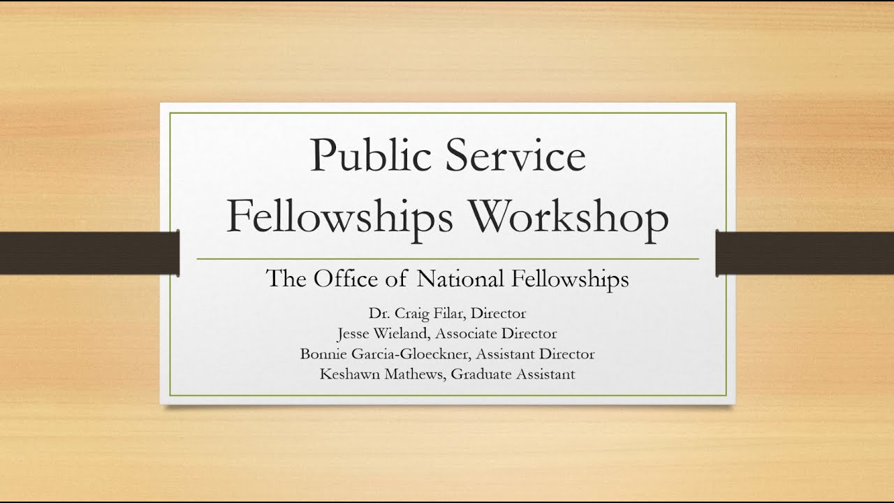 Spring 2024 Presentation: Public Service Fellowships Workshop - YouTube