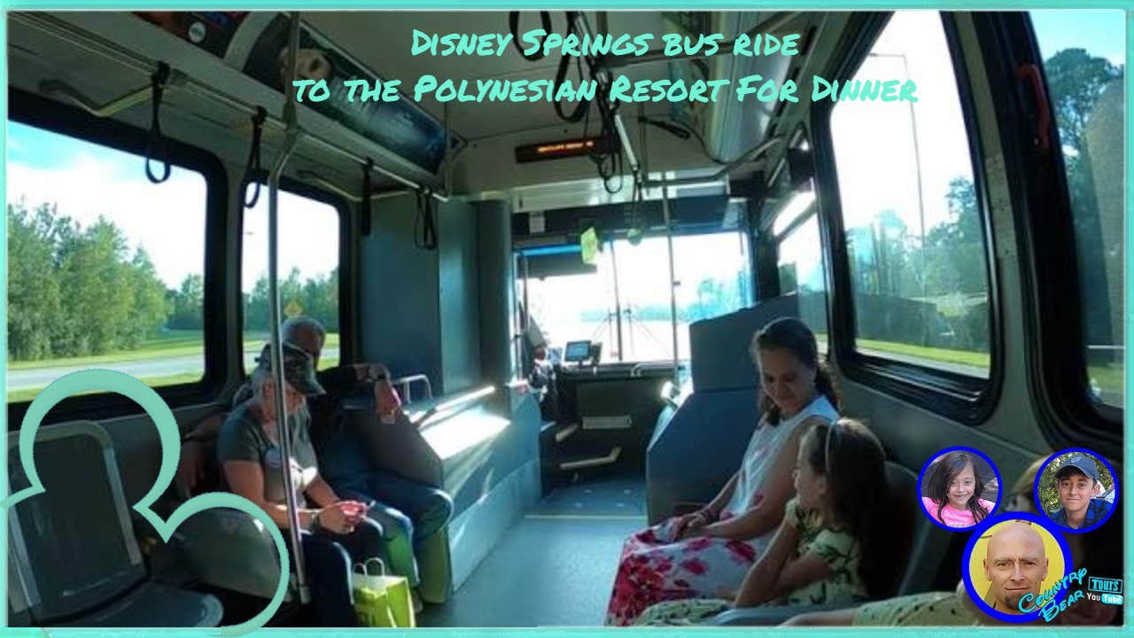 Disney Springs bus ride to the Polynesian Resort For Dinner | 4K ...
