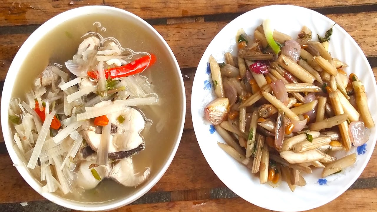Asian Food - How To Make Healthy Fried Lotus Roots Red Onions And ...