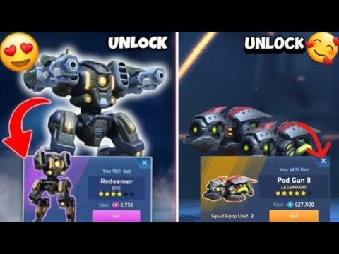 Mech Arena Redeemer unlock and Pod Gun 8 unlock Legendary Gun - YouTube