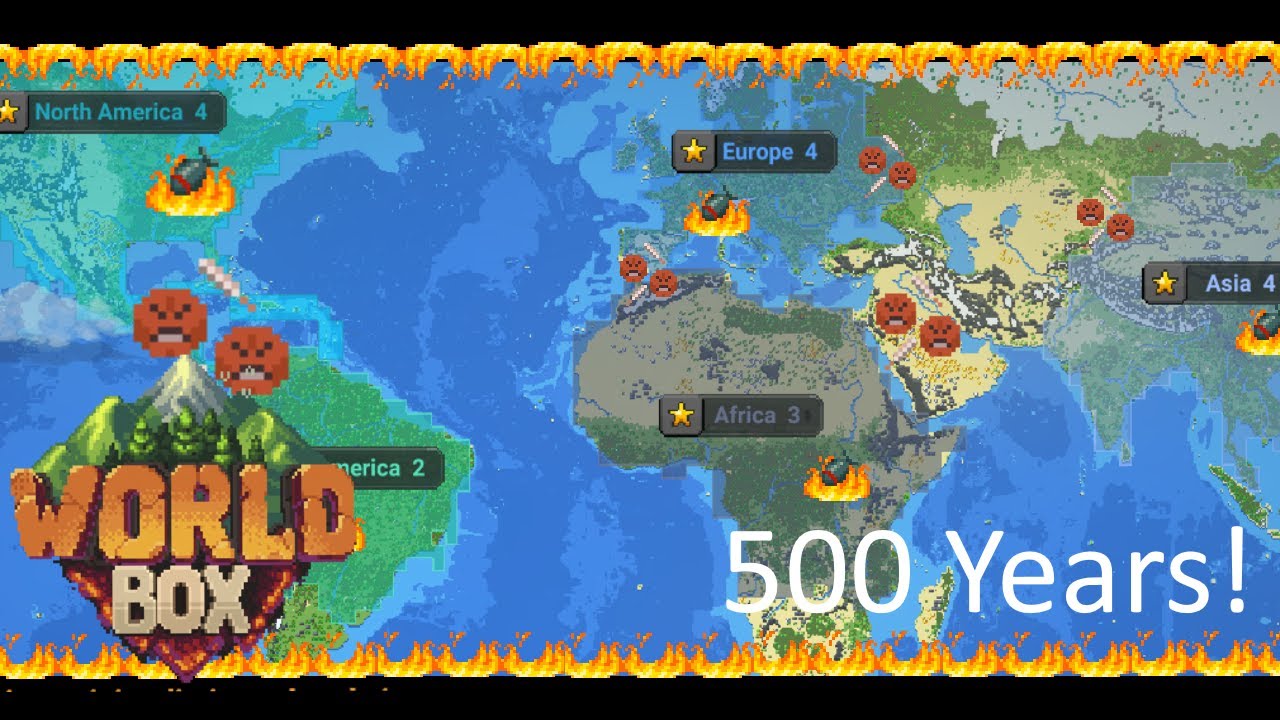 Earth Map in Worldbox Timelapse (500 Years) - YouTube