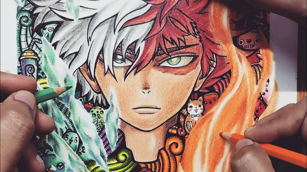 Drawing Todoroki Shoto + Doodle ( My Hero Academia) - Menggambar Shoto ...