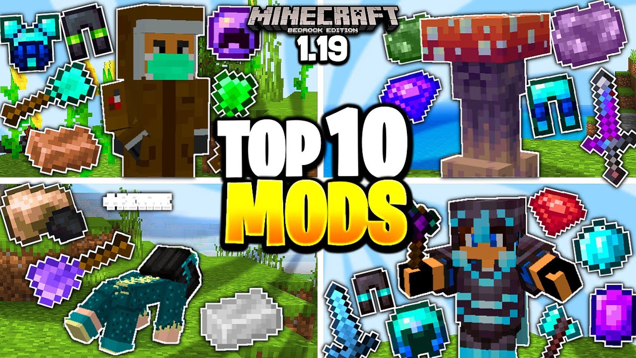 😱TOP 10 MEJORES MODS/ADDONS SURVIVAL para MINECRAFT PE 1.19 | ADDONS ...