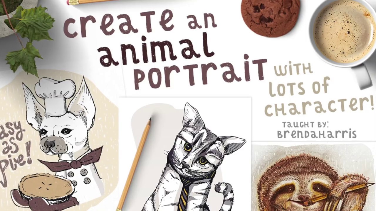 Create An Animal Portrait - with lots of character - YouTube