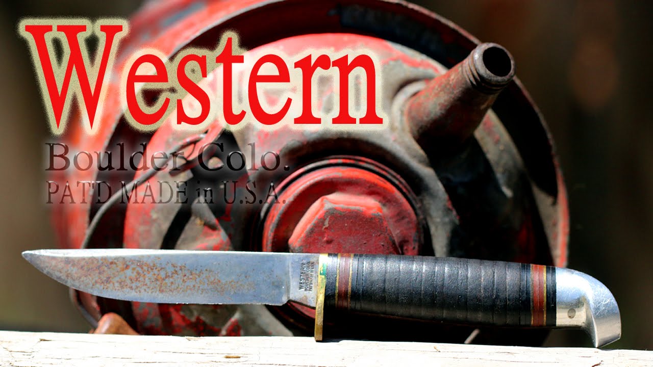 Vintage Western Boulder Colo. PAT'D Hunting Knife - YouTube