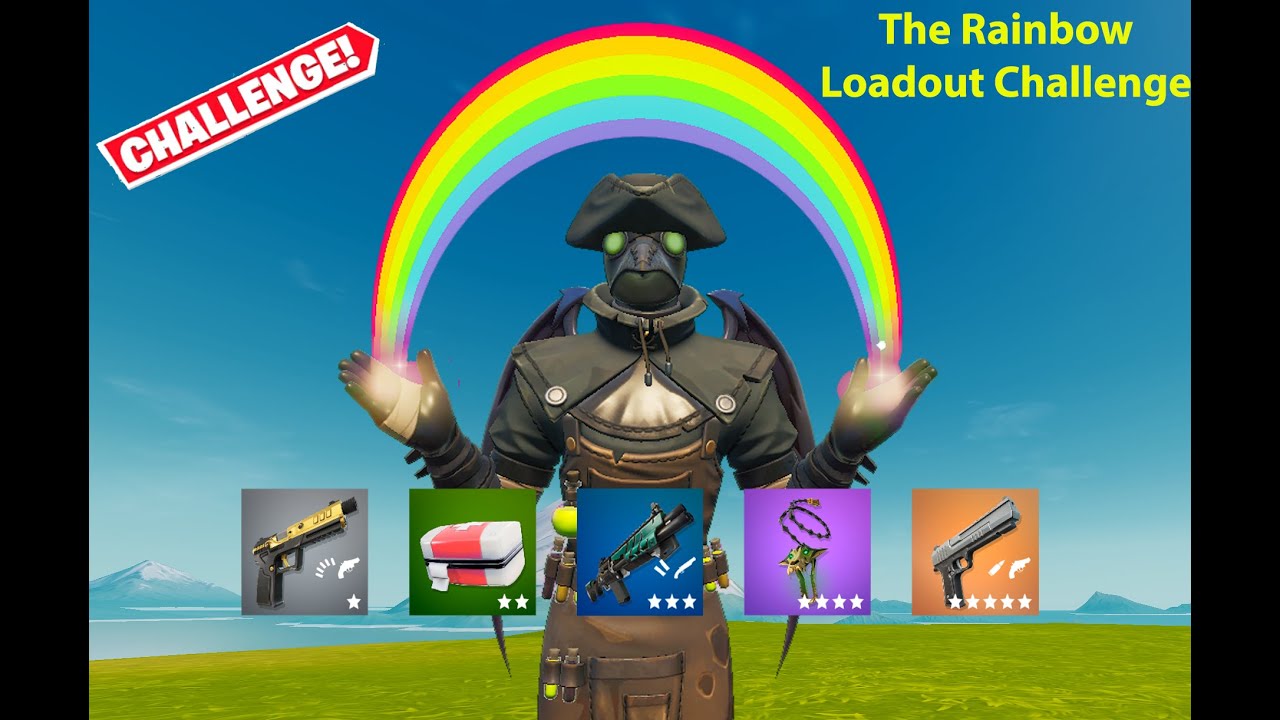 The Rainbow Loadout Challenge In Fortnite! - YouTube
