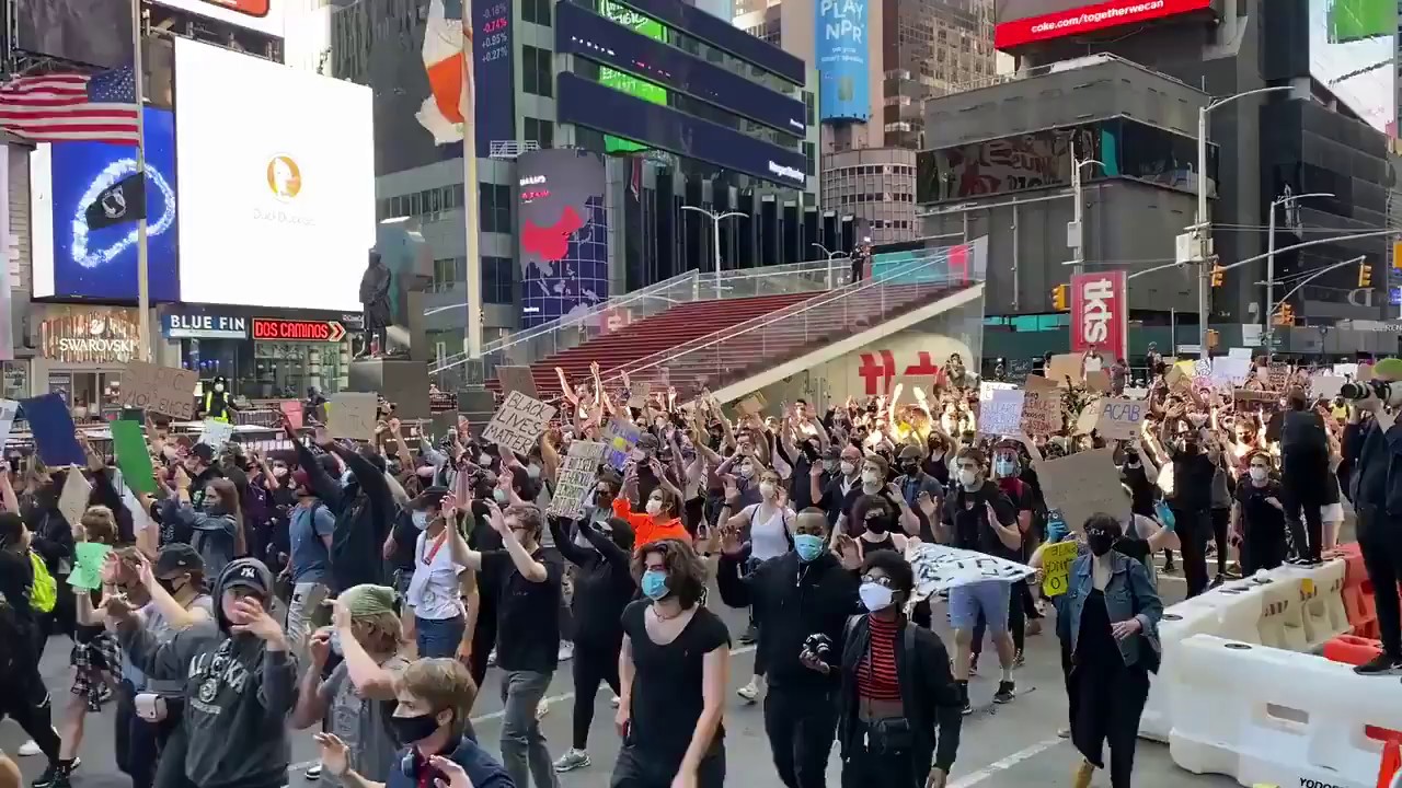 Massive Protest in Times Square, NYC. - YouTube