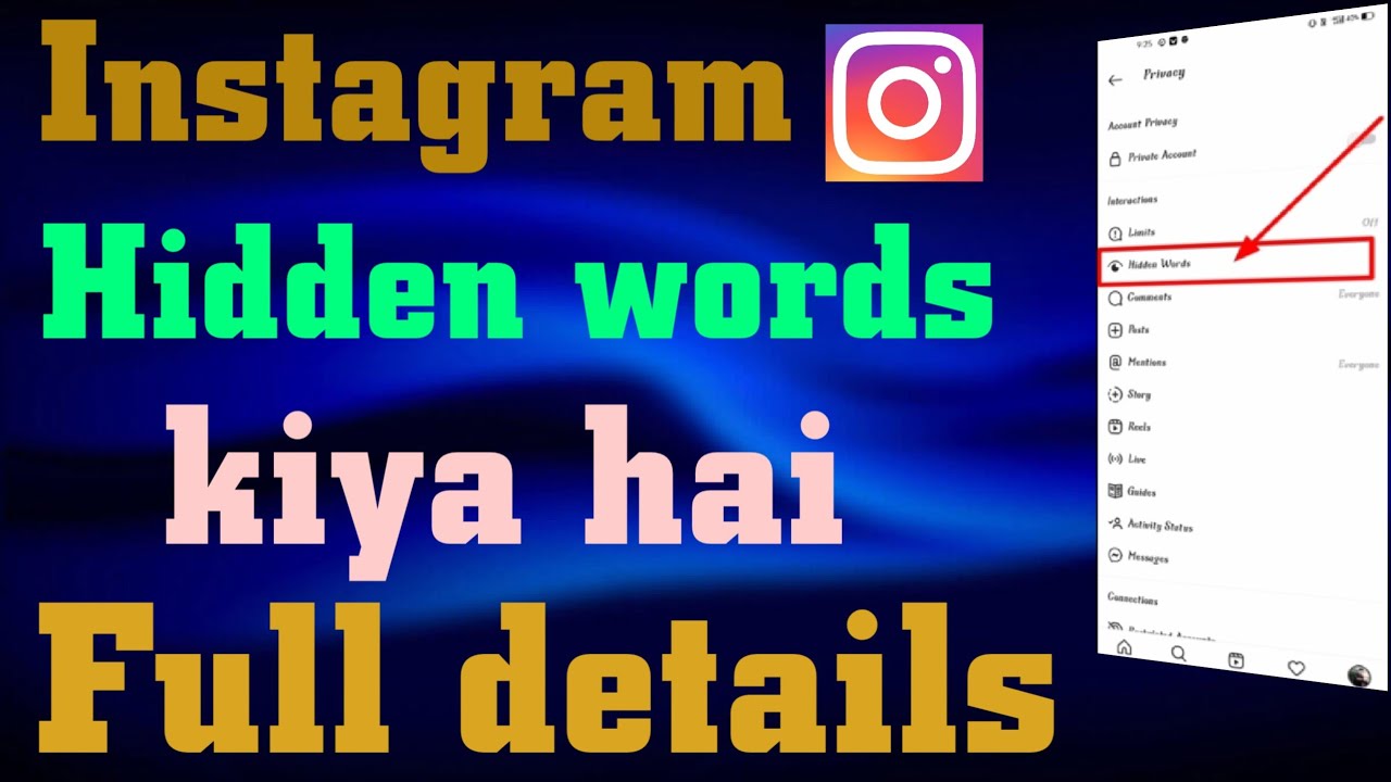 what is Hidden words setting on instagram/instagram per Hidden words ...