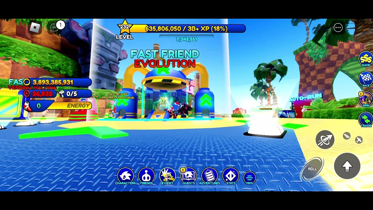 Roblox: Sonic Speed Simulator: evolve machine - YouTube