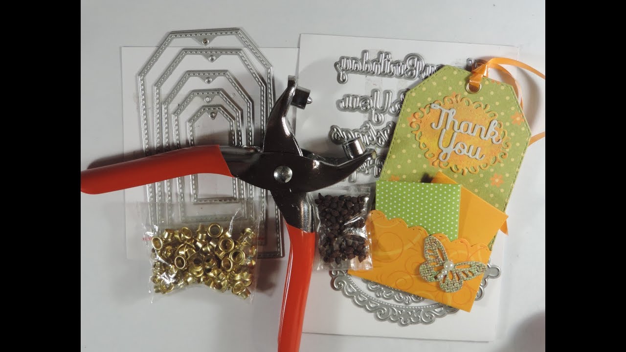 How to add an eyelet to a tag with DIY mini envelopes #cardmaking # ...