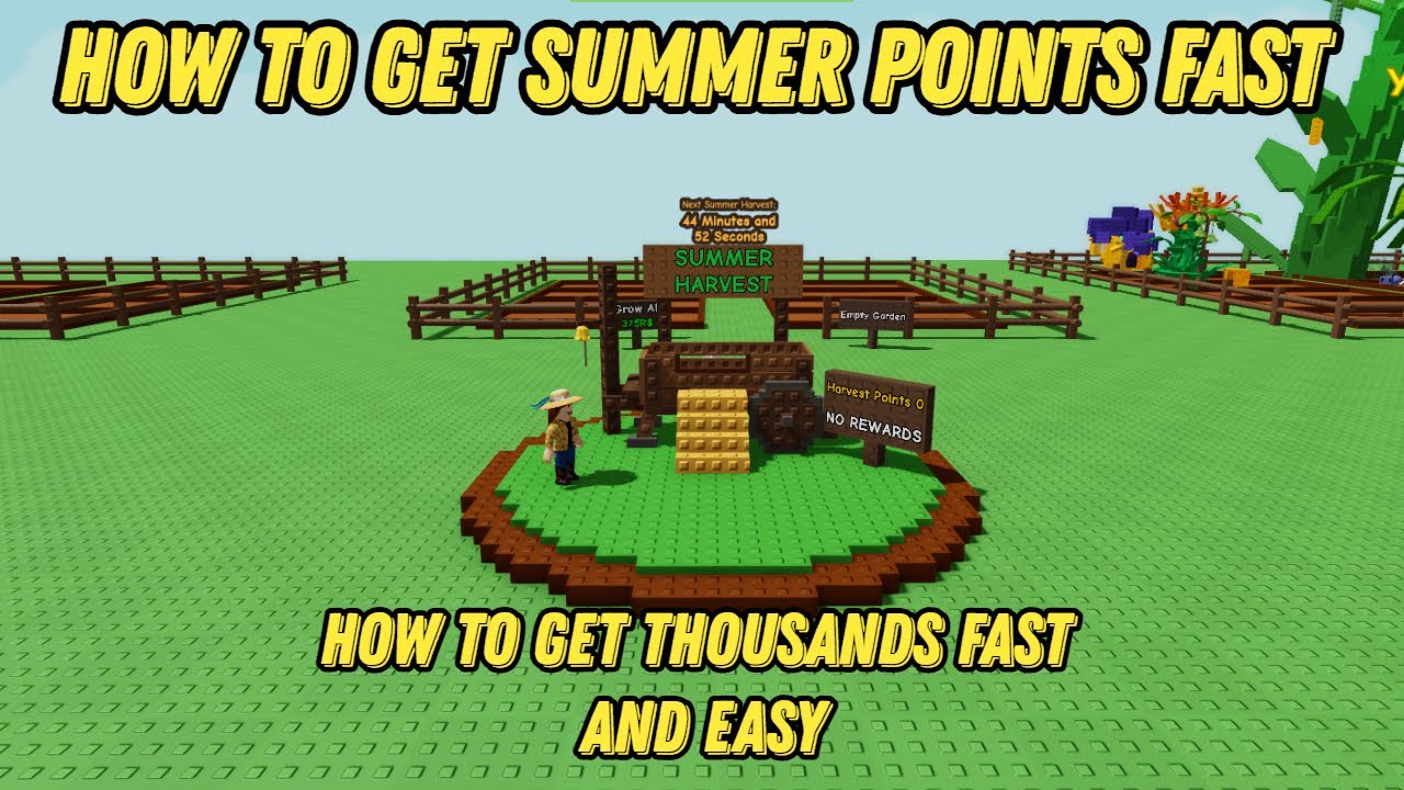 HOW TO GET SUMMER POINTS QUICK AND EASY IN GROW A GARDEN!!! - YouTube