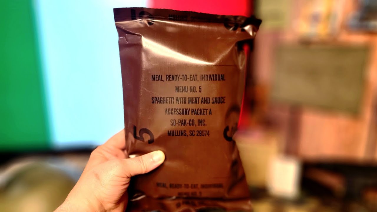 1993 MRE - Menu 5 - Spaghetti with meat and sauce - YouTube