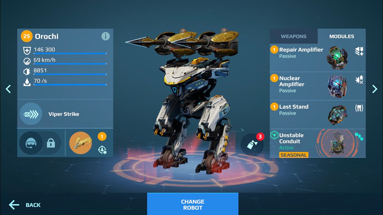 Orochi with stake powerfull war robots gameplay - YouTube