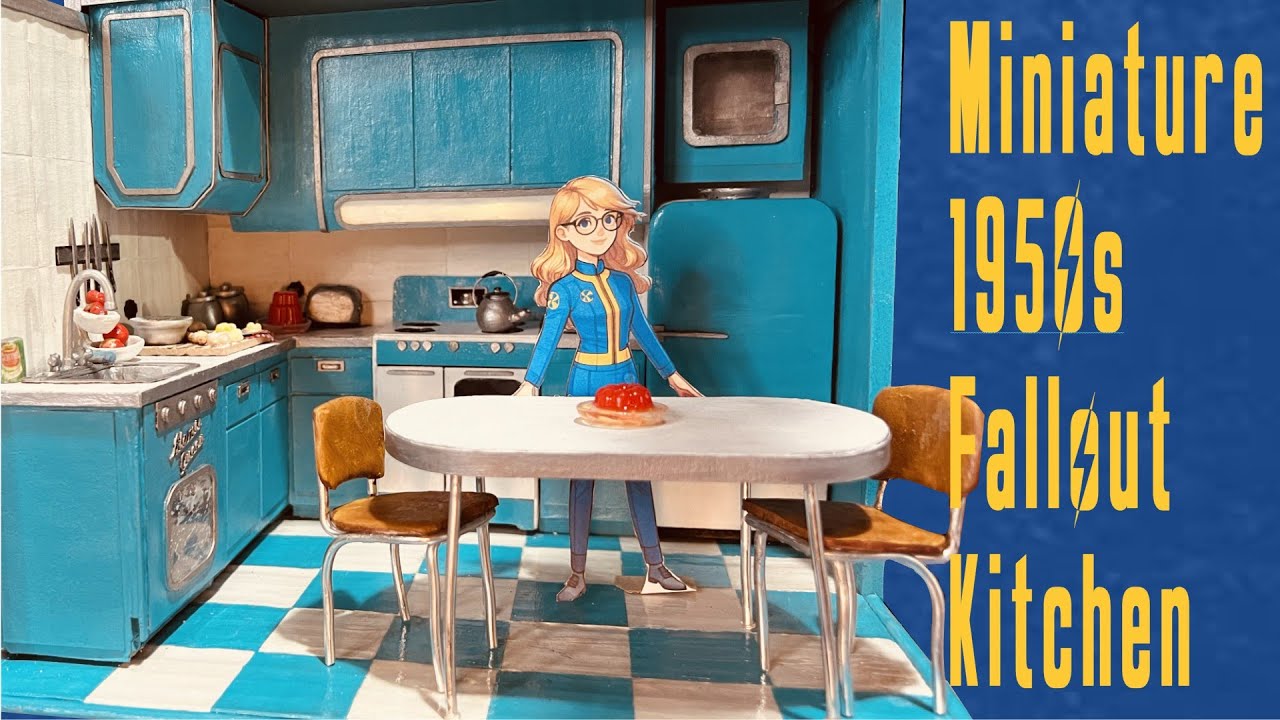 Fallout Vault Kitchen Diorama Made with Cardboard - YouTube
