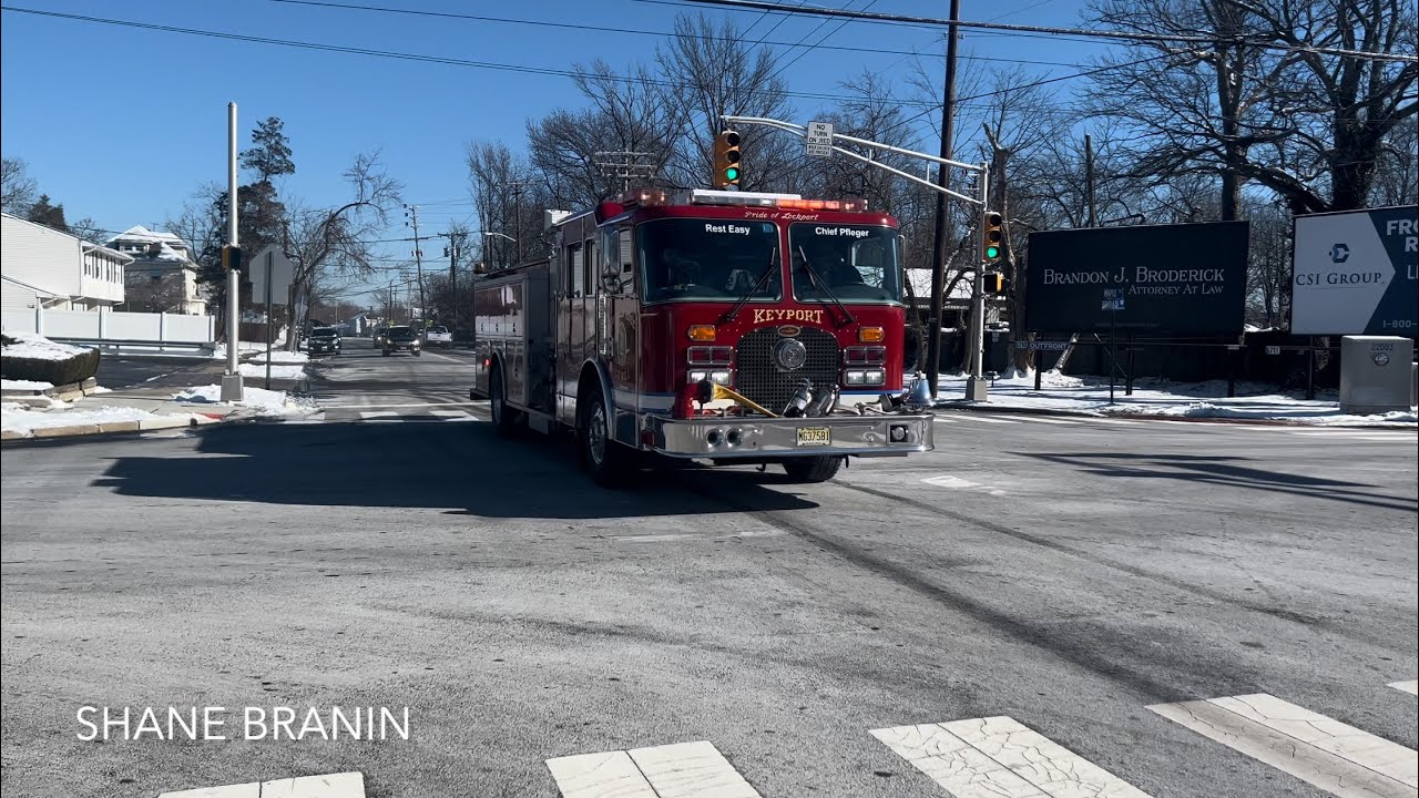 Keyport Fire Department Engine 22-73 Responding 1/17/24 - YouTube