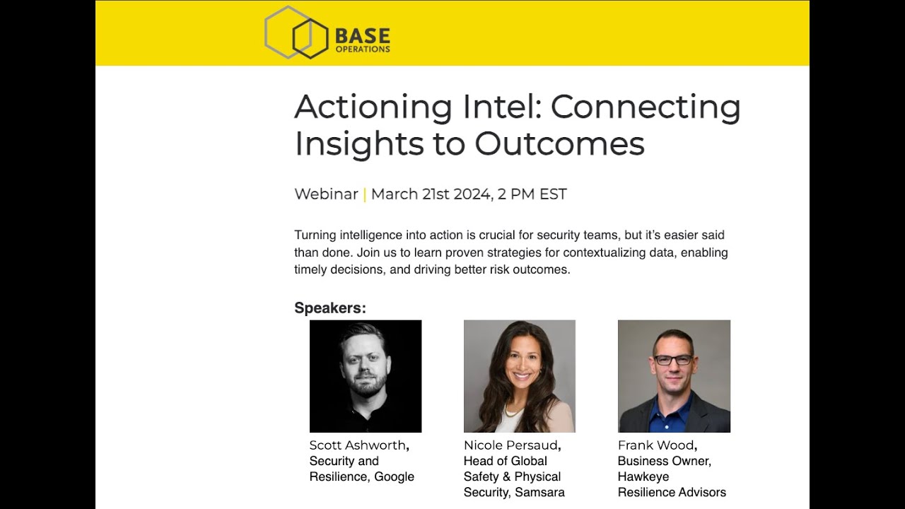 Actioning Intel: Connecting Insights to Outcomes - YouTube