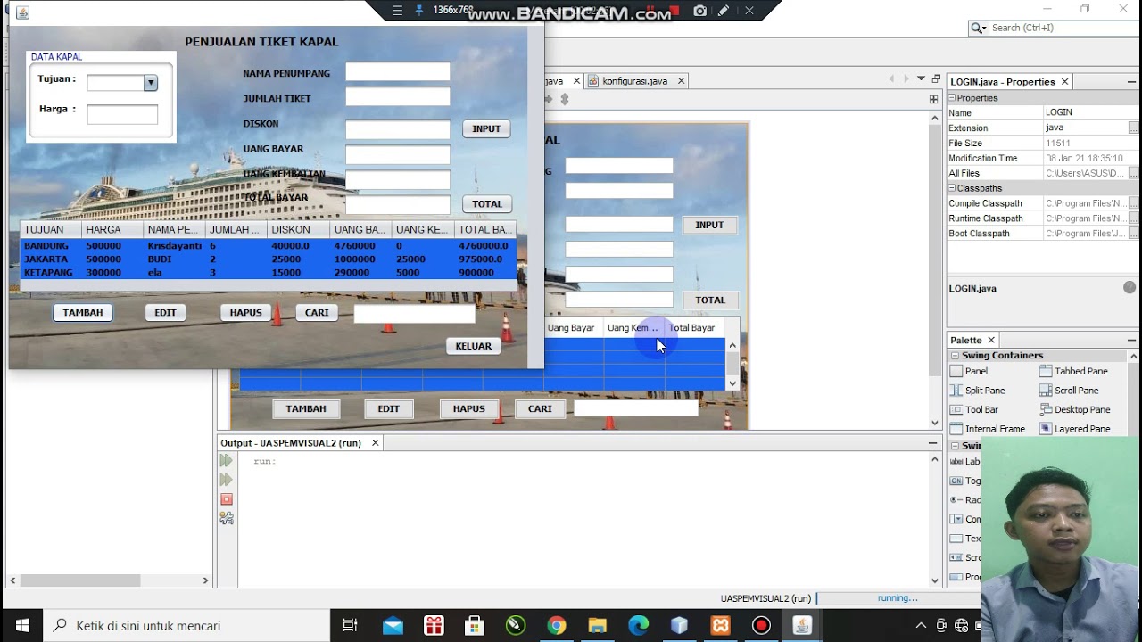 PEMROGRAMAN VISUAL II Penjualan Tiket Kapal - YouTube