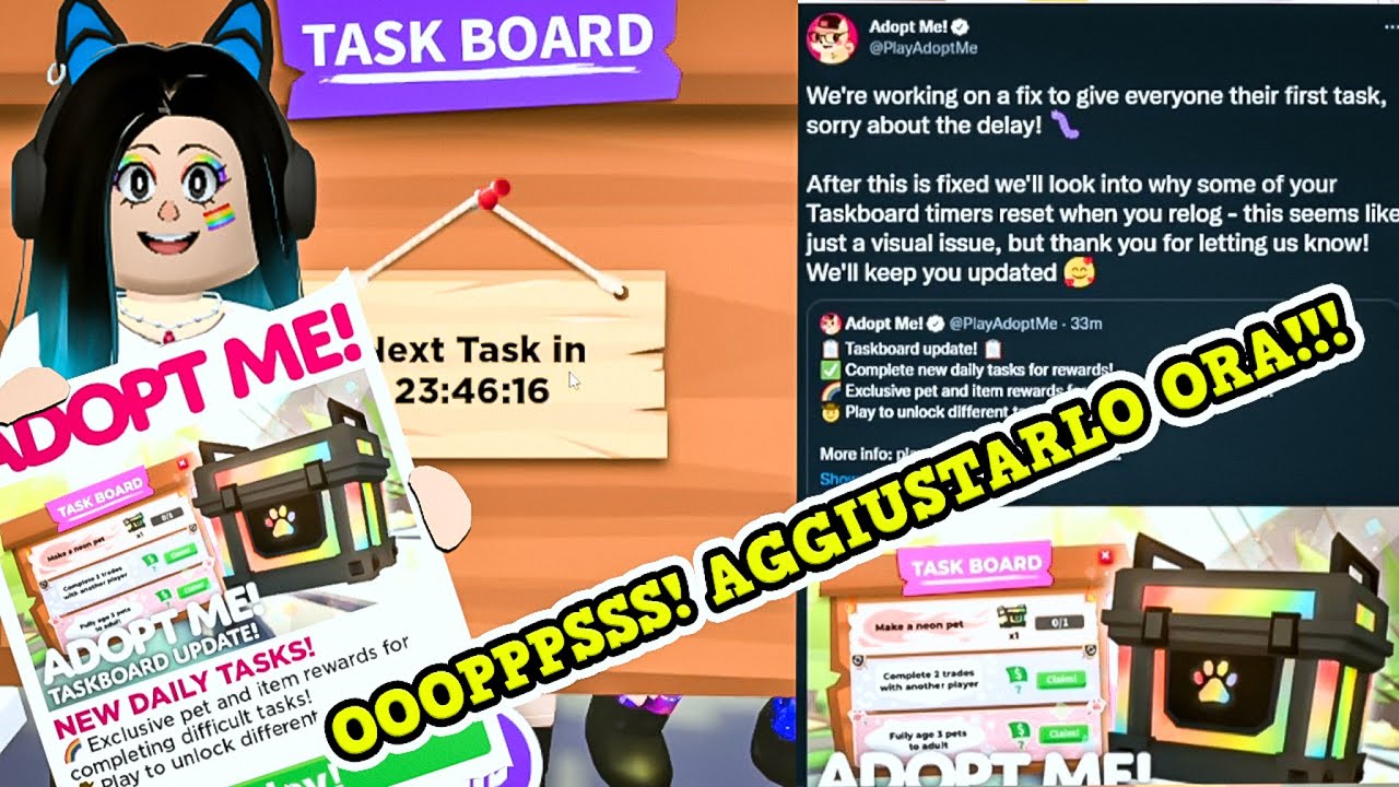 *LA TASKBOARD E' QUI!* ..ma... ROTTO?! ADOPT ME AGGIORNAMENTO (roblox ...