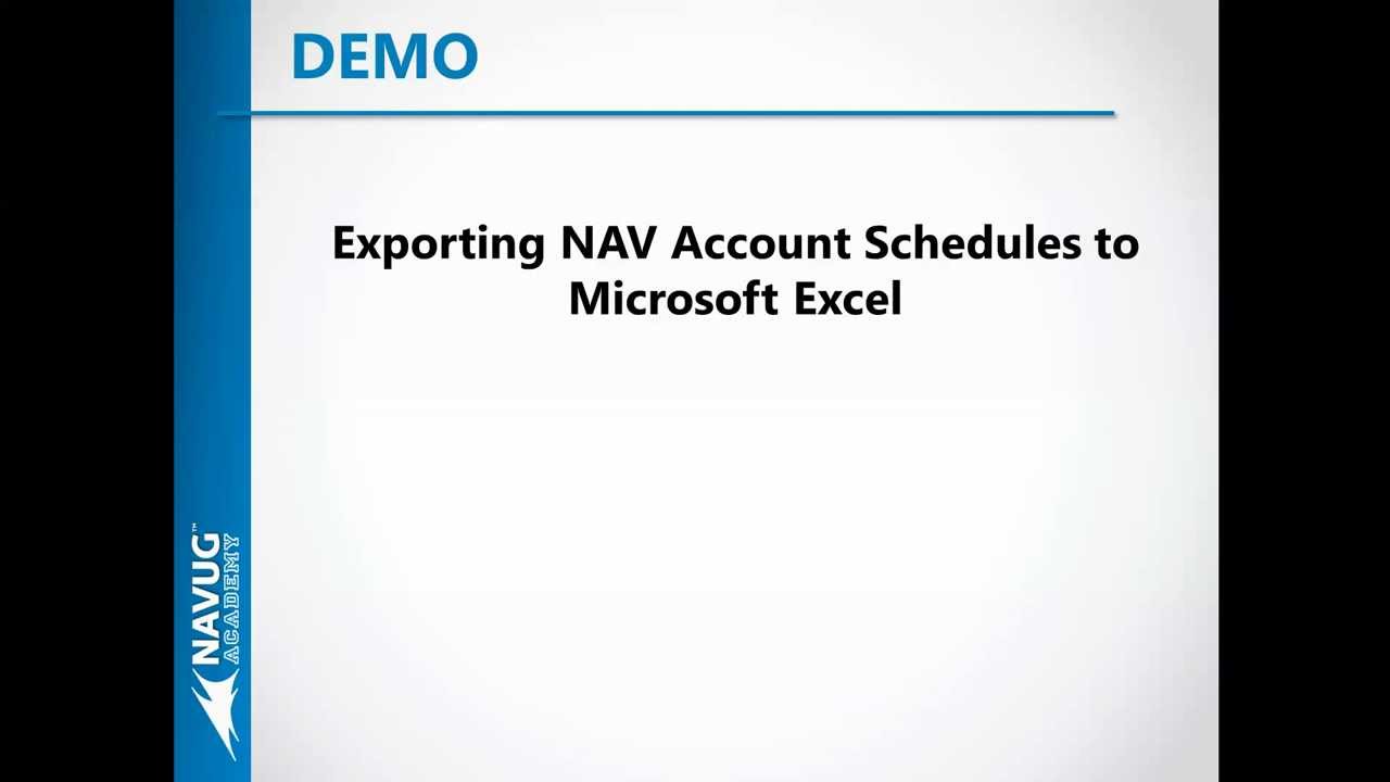 Export NAV Account Schedules to Microsoft Excel - YouTube