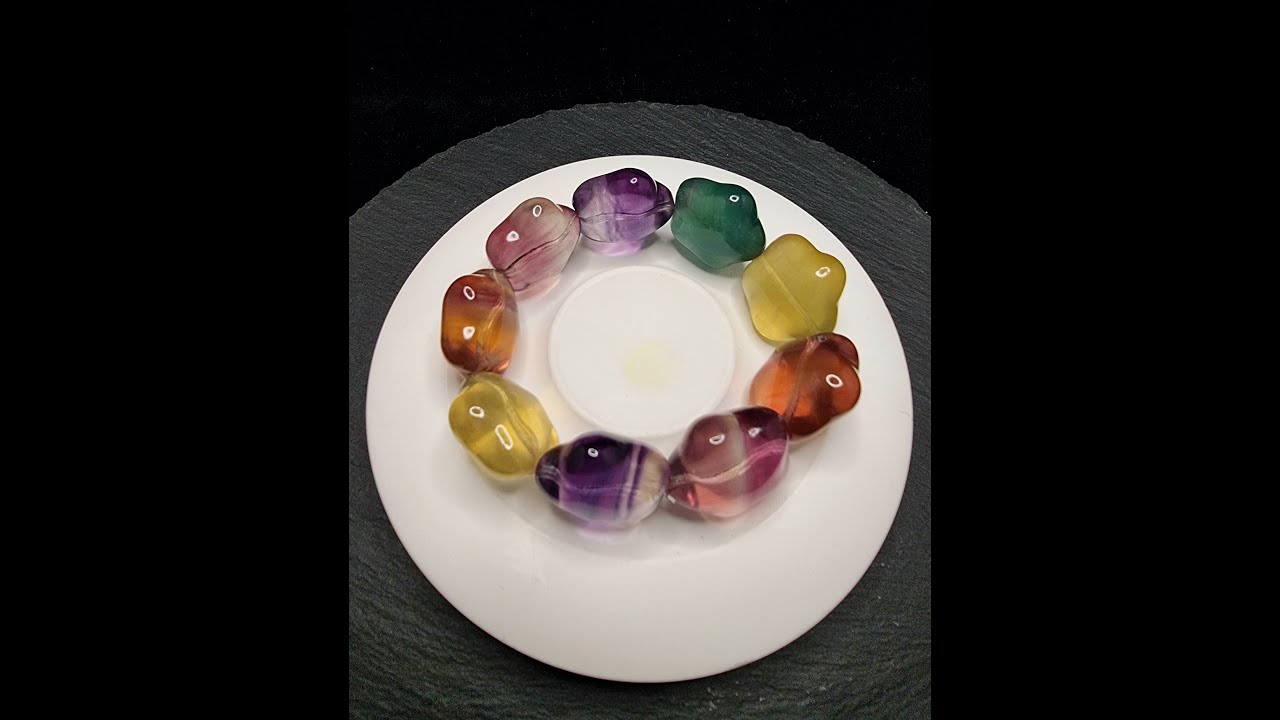 Gelang Batu Crystal Rainbow Star Flourite Quartz Calming Stone HQ ...