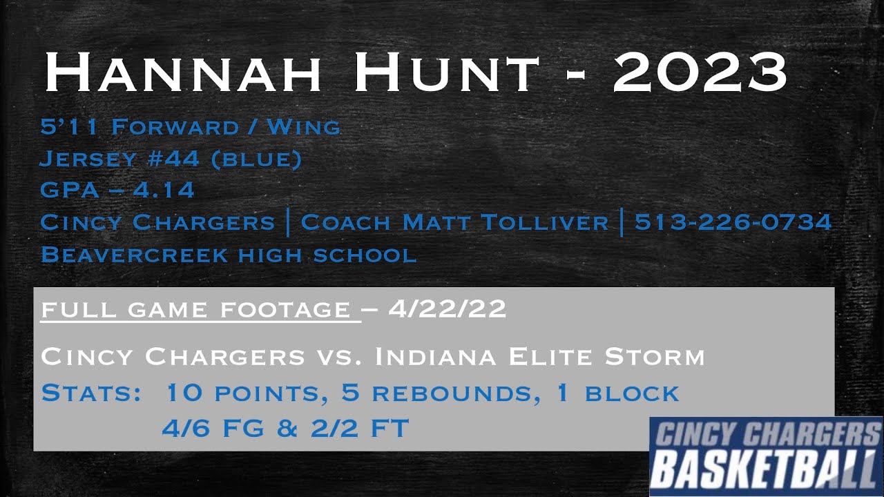 Hannah Hunt (2023) 4/22/22 FULL GAME - Cincy Chargers vs. Indiana Elite ...