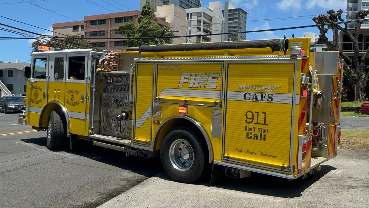 Honolulu fire department engine 3 return quarter - YouTube