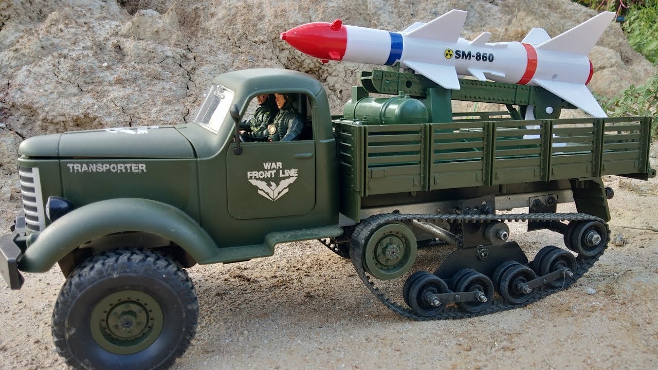 Military RC truck Halftrack Vehicle Transporter Missile launcher - YouTube