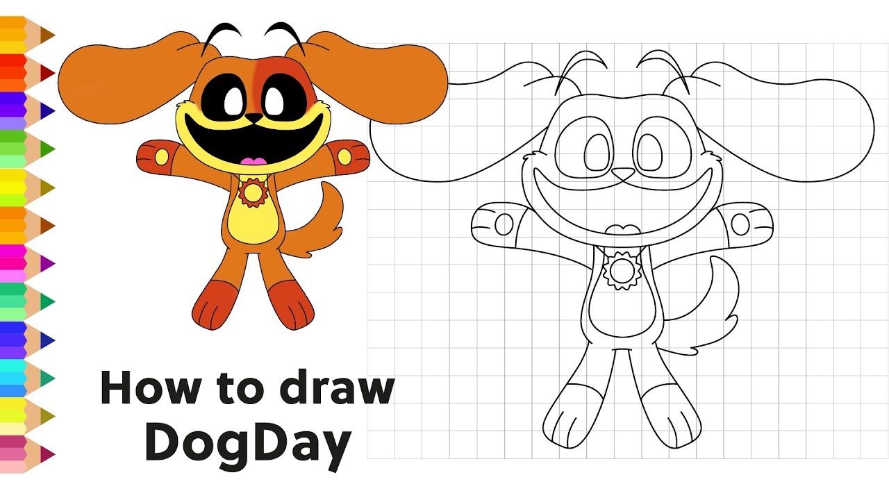How to draw DogDay | How to draw cute DogDay | Smiling Critters - YouTube