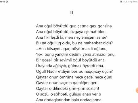 C.Novruz-Mən bizim anaları günəşlə tən tuturam 👵🌞Ə.Kərim- Qaytar ana borcunu👩‍👦C.Cabbarlı-Ana 👵