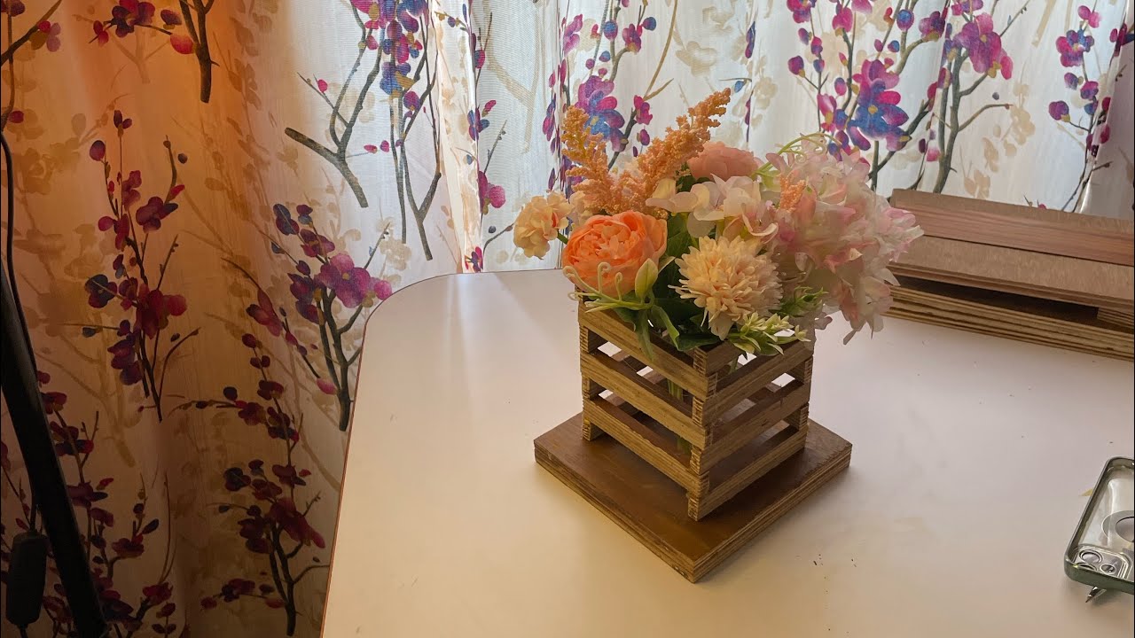 Flower 🌺 Pot lUse of Wooden wastel Plywood crafts project l home ...