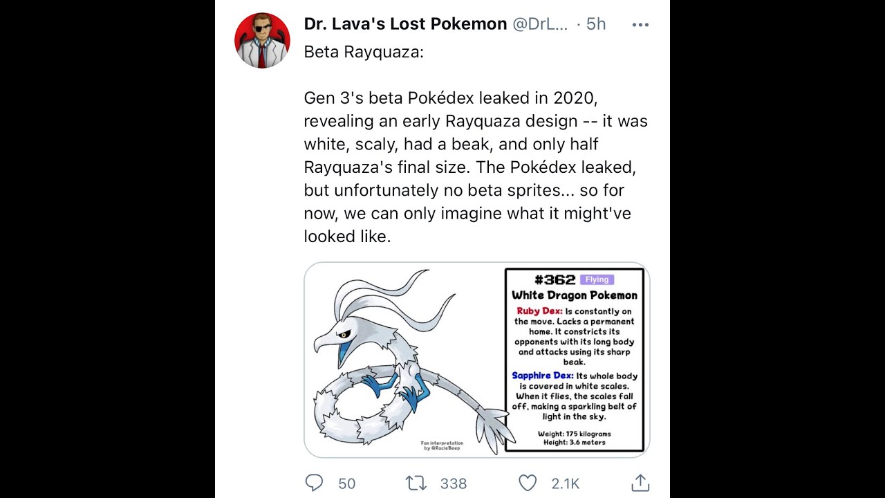 Pokémon Theory - Beta Rayquaza Gen 3 Dexter Entry Leaked!? - YouTube