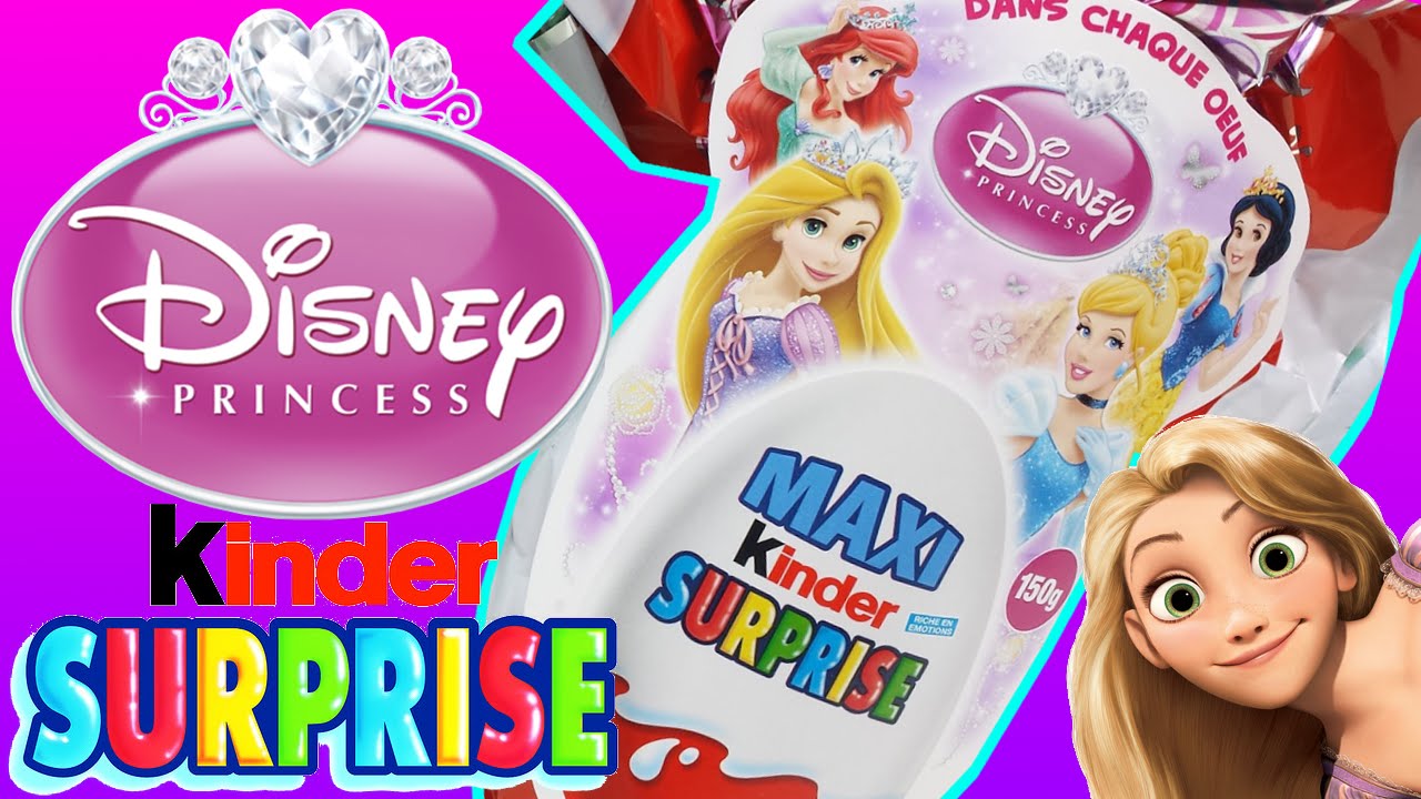 Huge DISNEY PRINCESS Kinder Surprise Egg Opening with Rapunzel ...