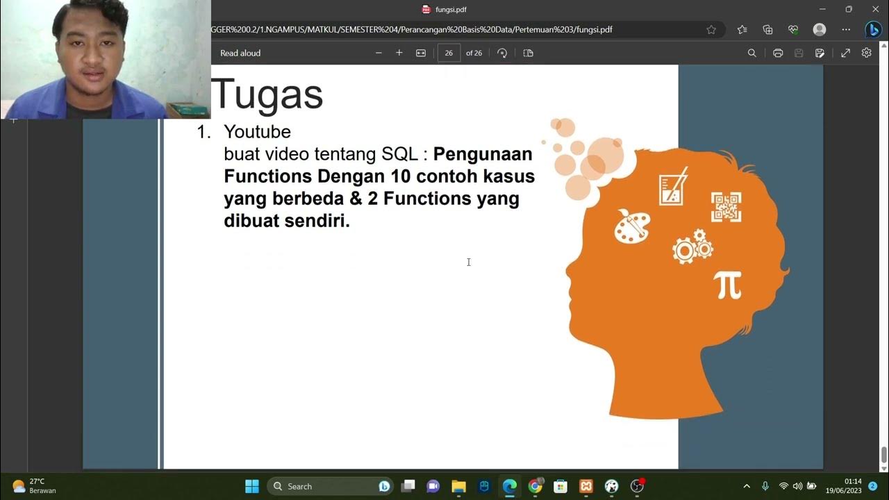 membuat Function 10 dari contoh kasus berbeda dan membuat function sendiri - Perancangan Basis ...