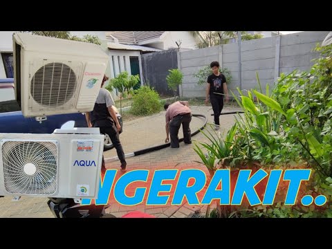 Tutorial pemasangan ac baru dan reposisi ac lama - YouTube