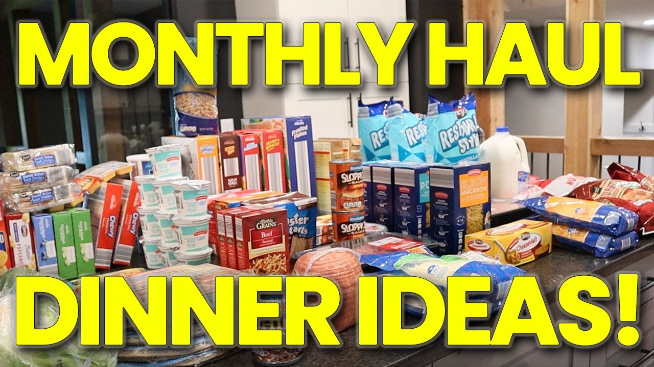 EXTRA LARGE FAMILY MONTHLY GROCERY HAUL! DINNER IDEAS INCLUDED!! - YouTube