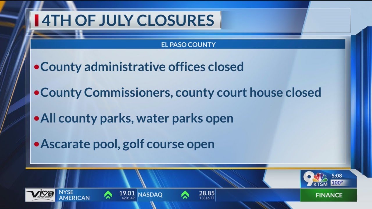 Complete list of city, county closures for July Fourth - YouTube