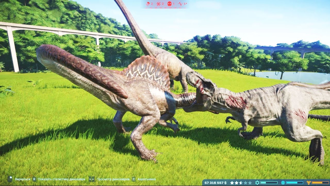 Tyrannosaurus Rex vs Spinosaurus Dinosaurs Fighting #1 / Jurassic World ...