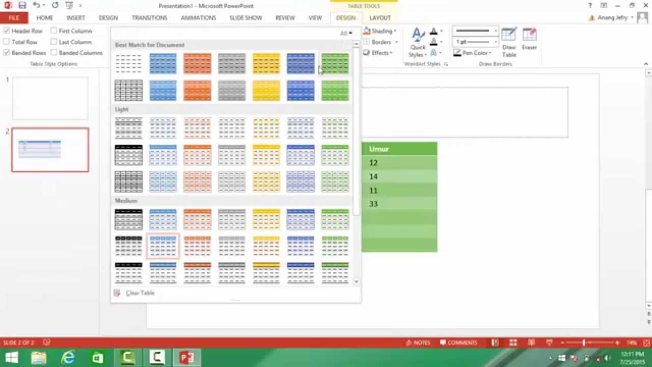 Tutorial Microsoft PowerPoint : Membuat Tabel pada Microsoft PowerPoint ...