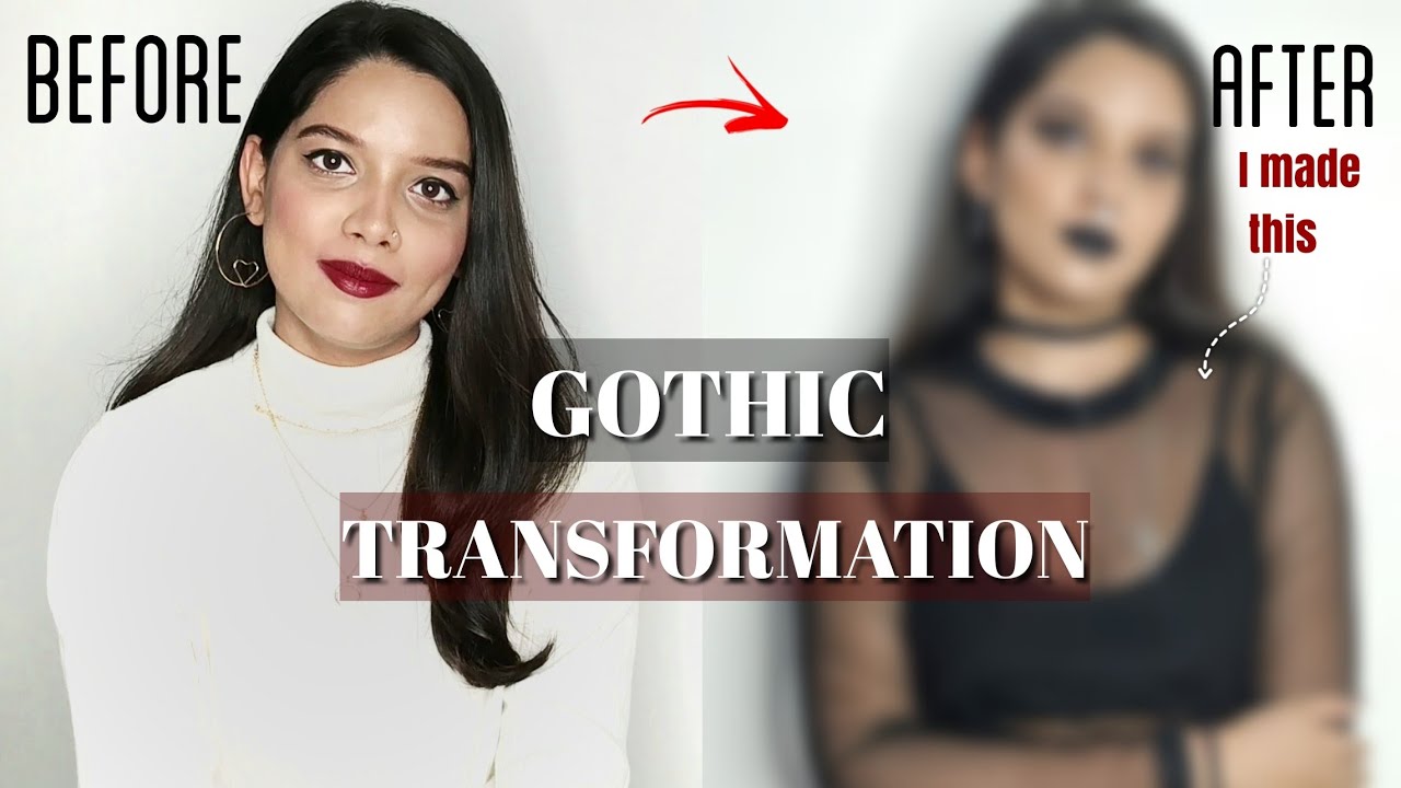 NORMAL TO GOTHIC TRANSFORMATION | Indian girl tries gothic makeup and ...