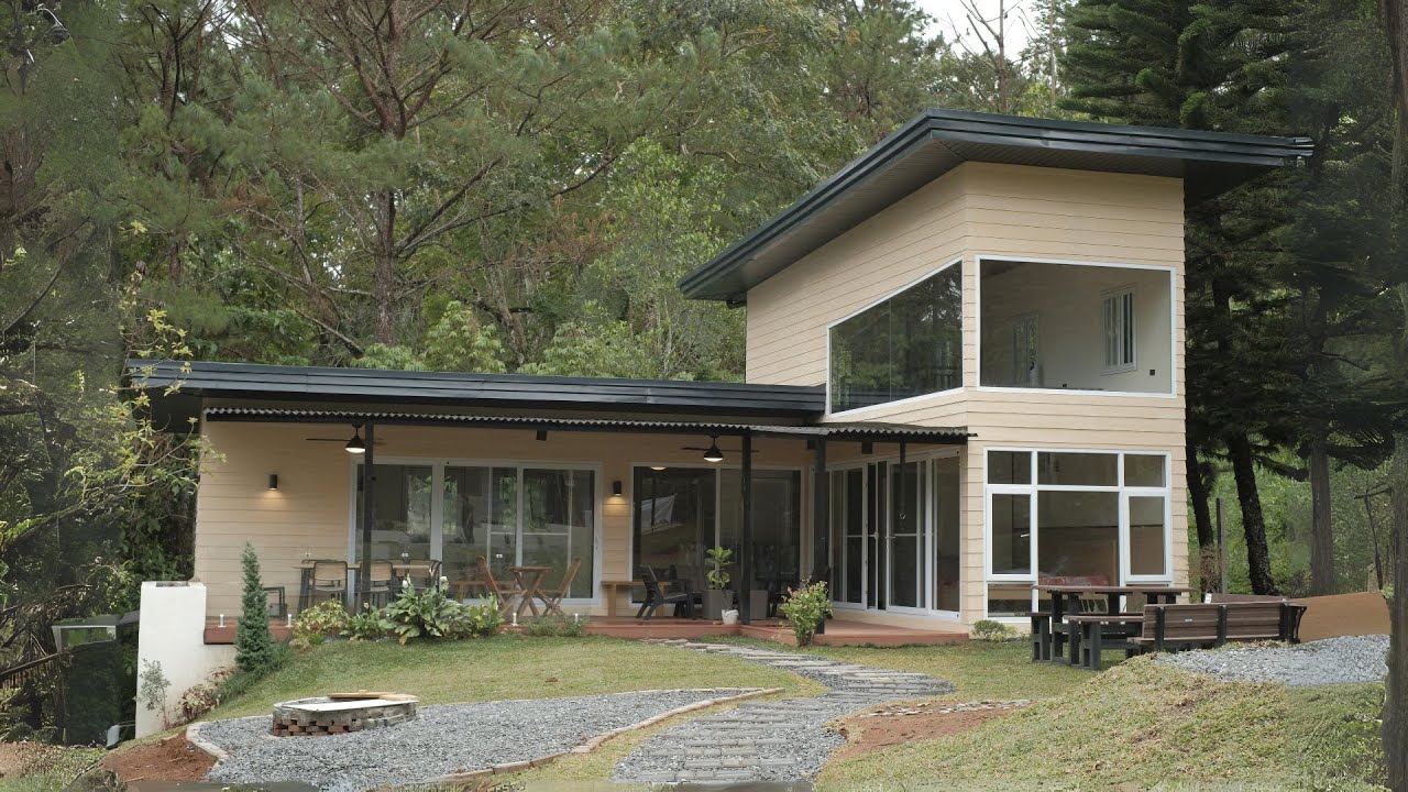 Prefab Perfection in a Two-Storey Rest House - YouTube