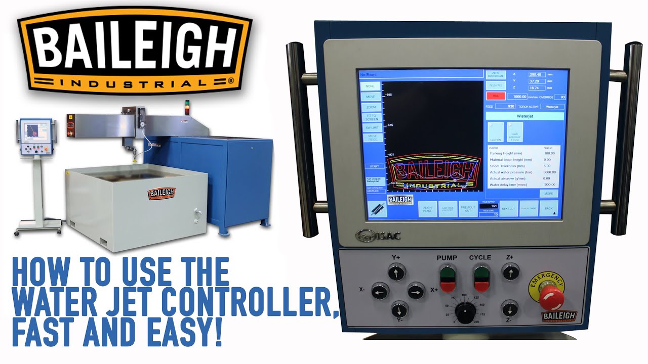 Baileigh Industrial water jet - How to use the controller, fast and ...